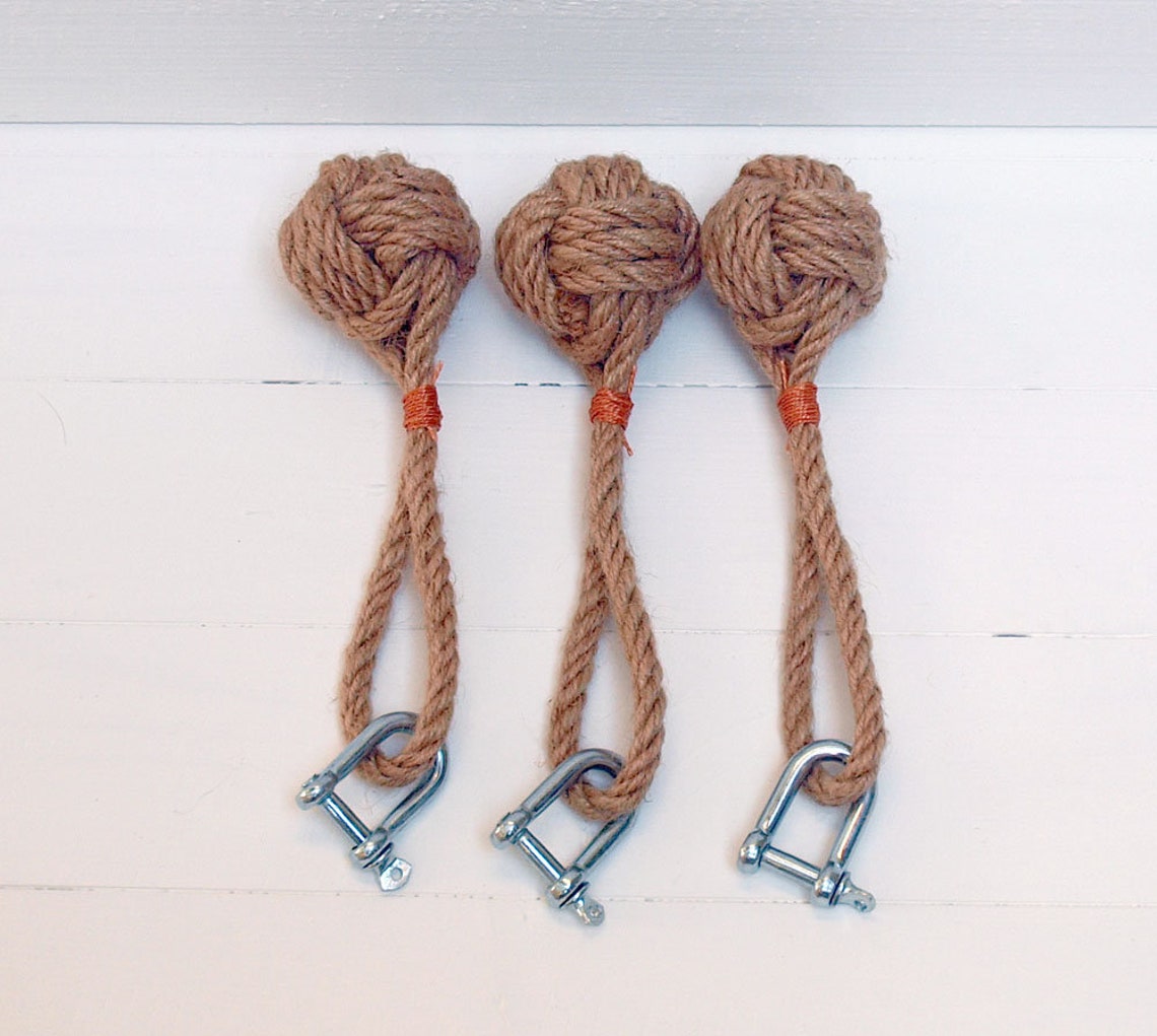 10 Pcs Monkey Fist Knot Keychain, Nautical Knot Keychain,handmade of ...