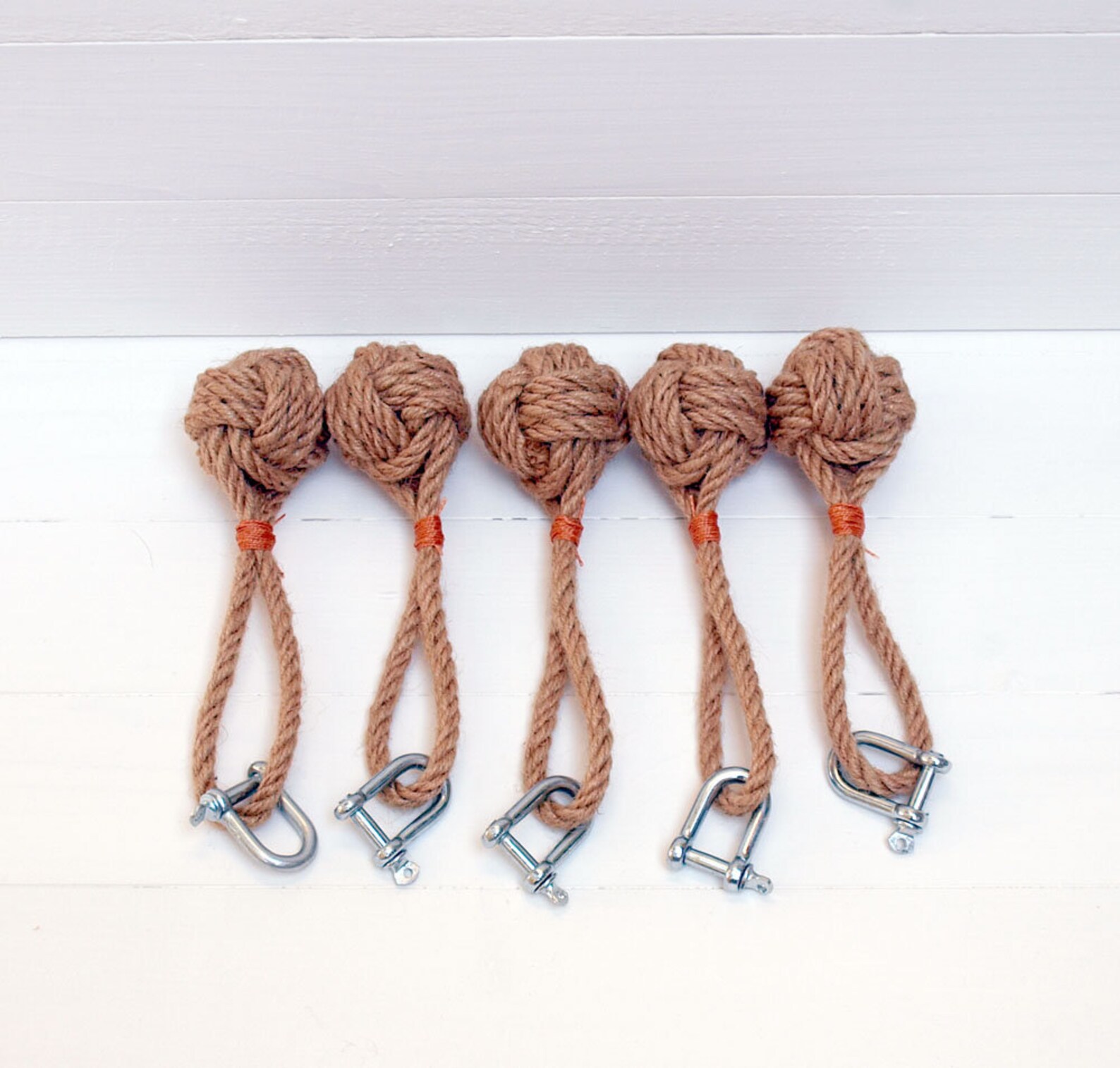 10 Pcs Monkey Fist Knot Keychain, Nautical Knot Keychain,handmade of ...