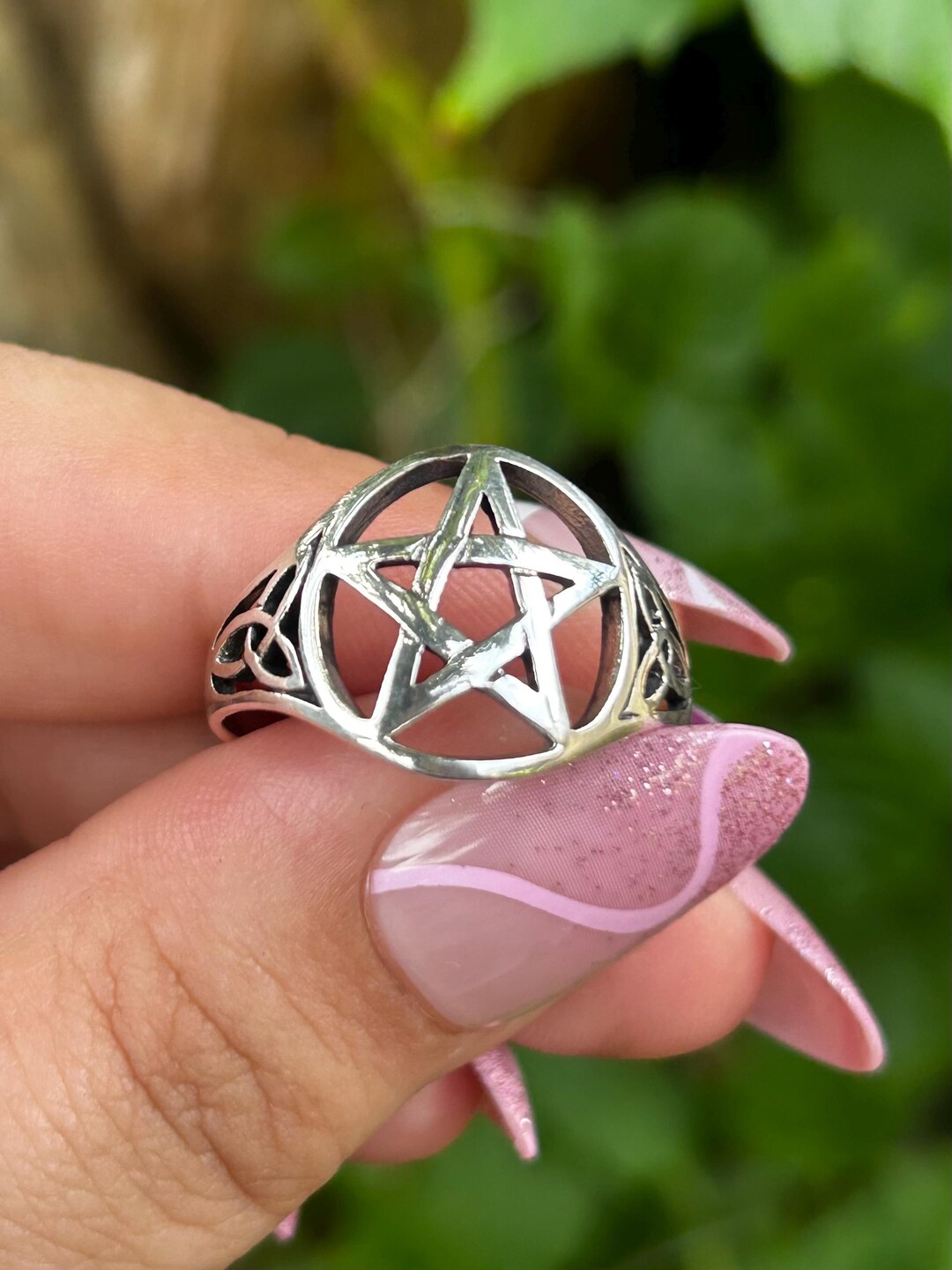 Sterling Silver Pentacle Men’s Ring | Spiritual Witchy Pagan Goth ...