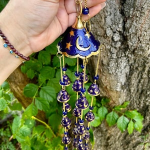 Celestial Wind Chimes: Moon & Star Bells, Boho Spiritual Decor - Etsy
