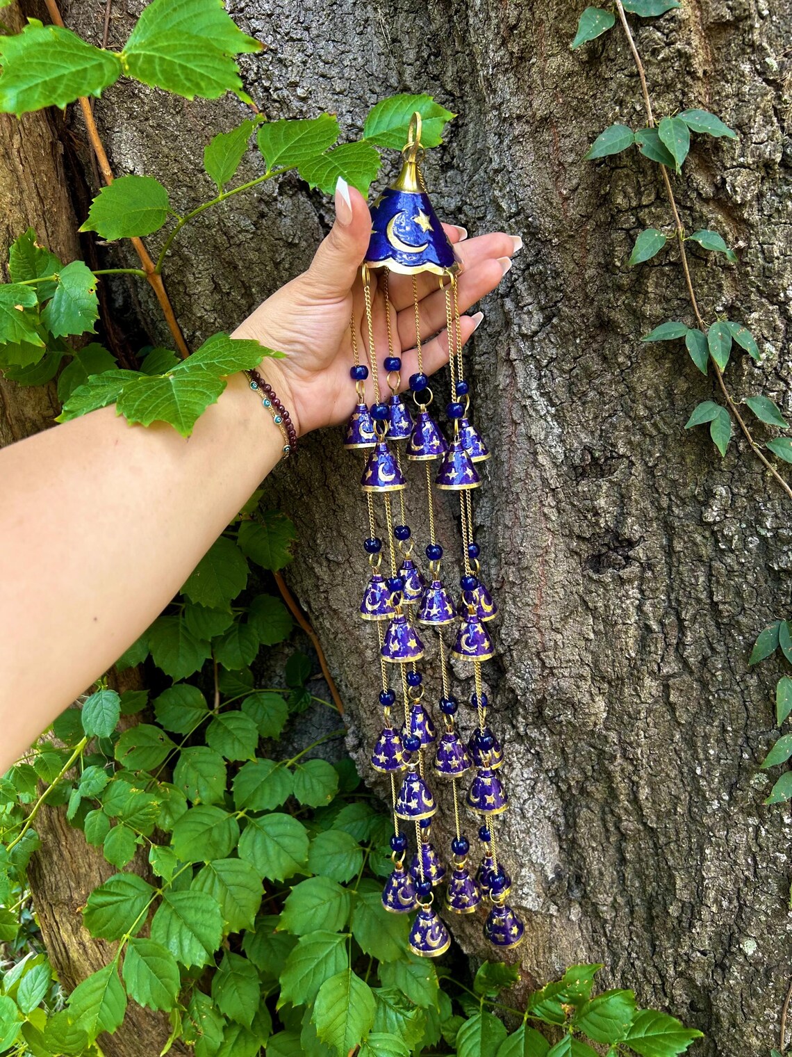 Celestial Wind Chimes: Moon & Star Bells, Boho Spiritual Decor - Etsy