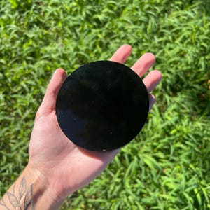 Black Obsidian Scrying Mirror With Stand | Protective Divination Tools ...