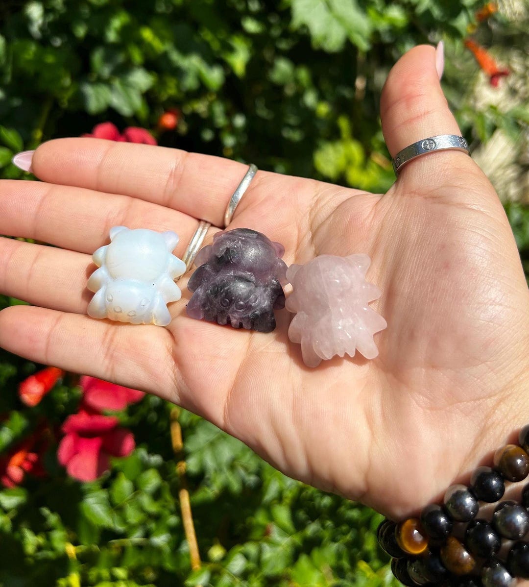 Adorable Mini Gemstone Spiders | Unique Crystal Carvings | Healing ...