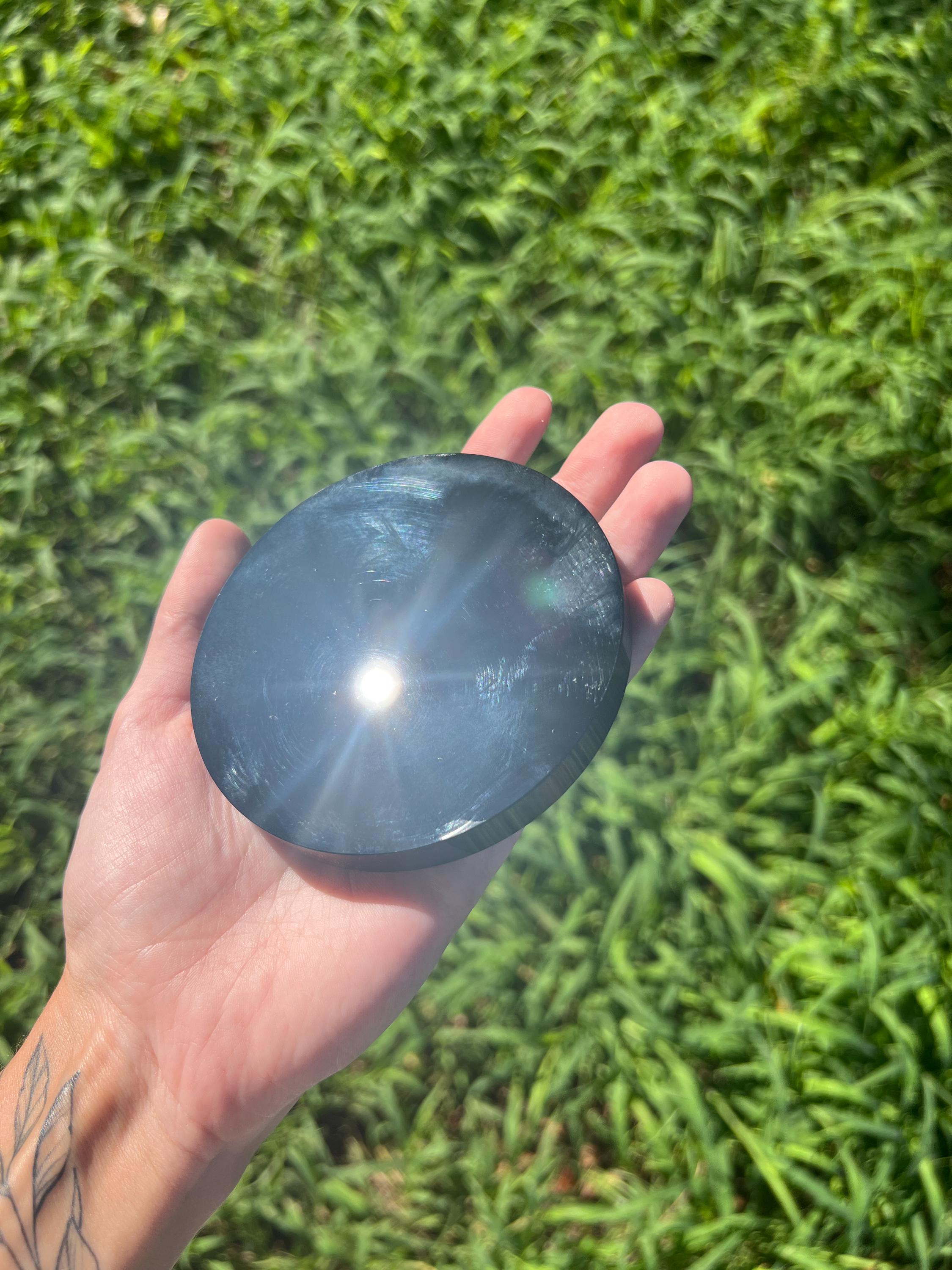 Black Obsidian Scrying Mirror With Stand Protective Divination Tools ...