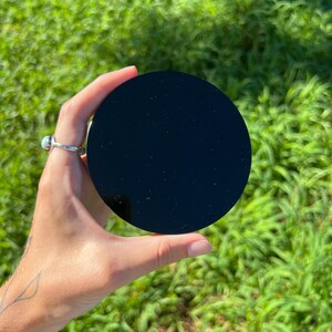 Black Obsidian Scrying Mirror With Stand | Protective Divination Tools ...