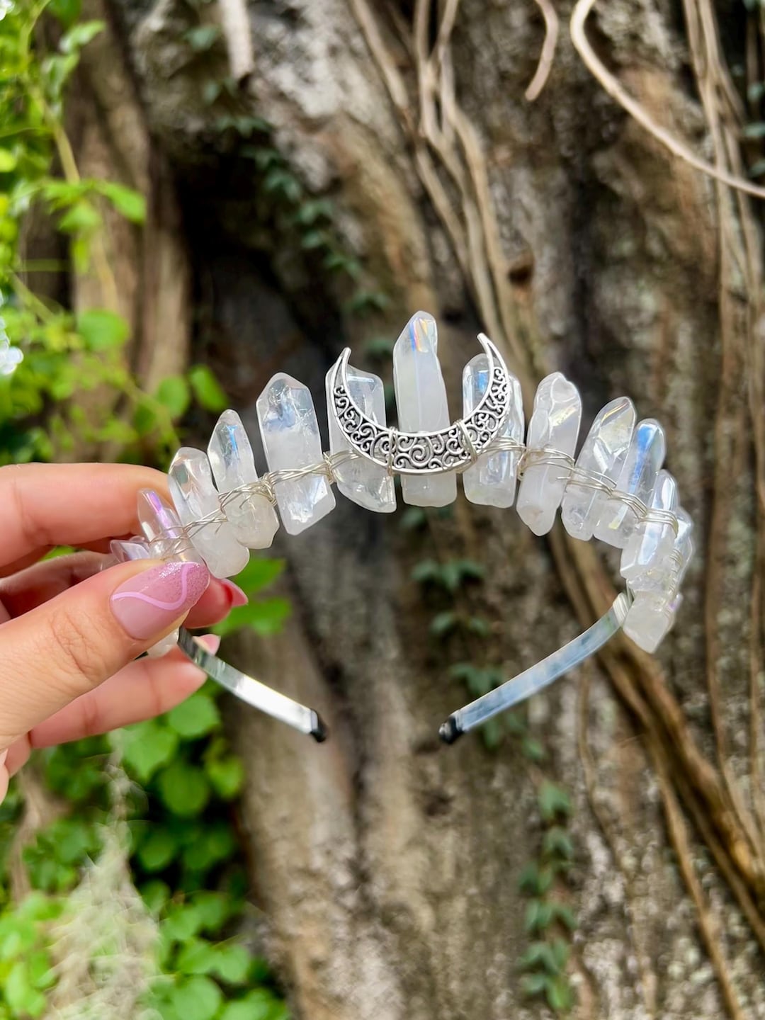 Aura Angel Quartz Crystal Crown: Ritual Ceremony Headpiece - Etsy