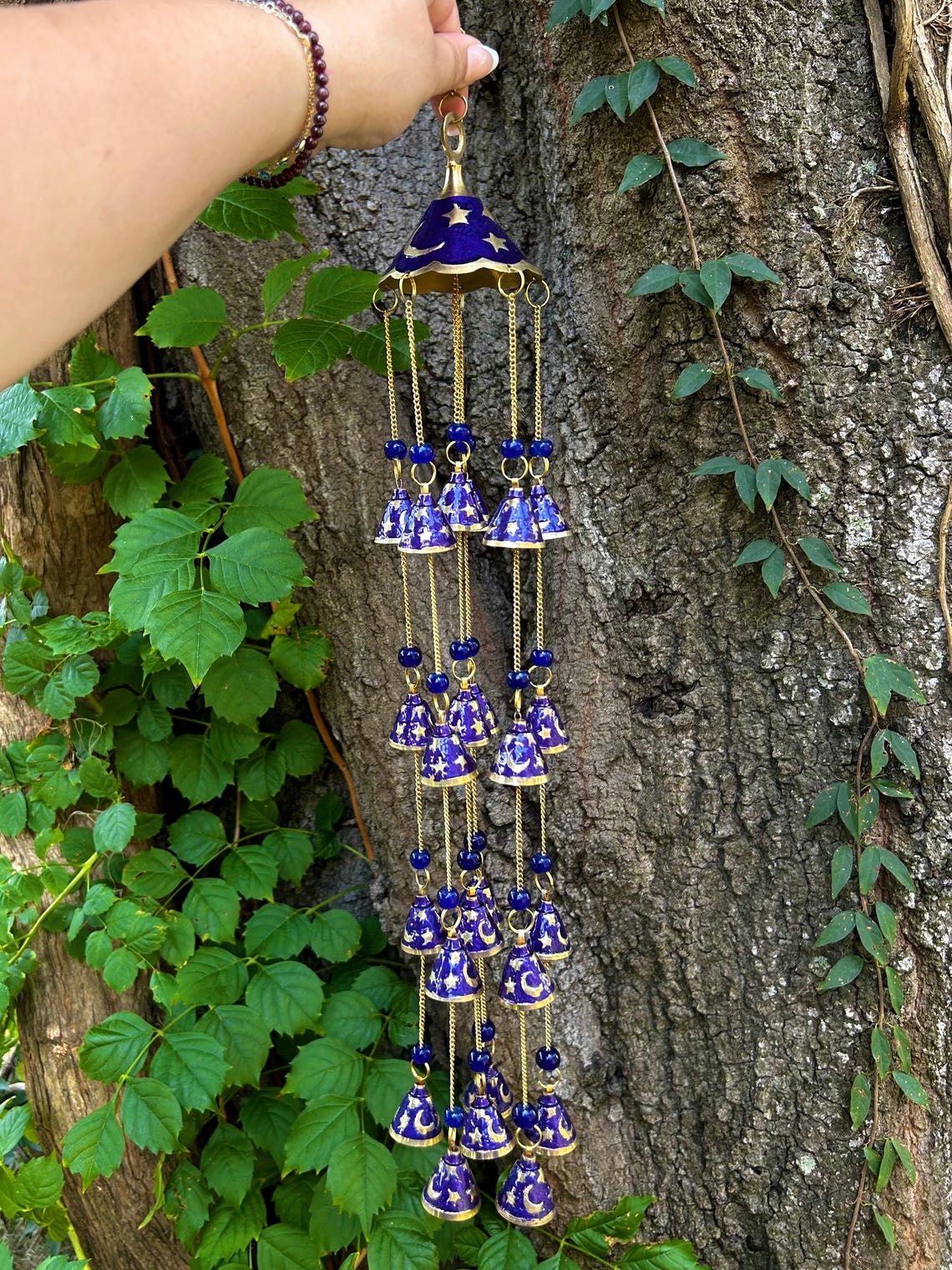 Celestial Wind Chimes: Moon & Star Bells, Boho Spiritual Decor - Etsy