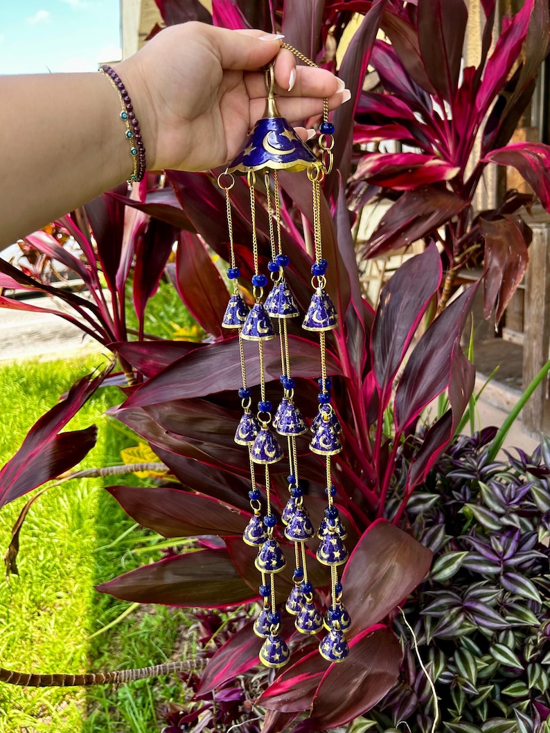 Celestial Wind Chimes: Moon & Star Bells, Boho Spiritual Decor - Etsy