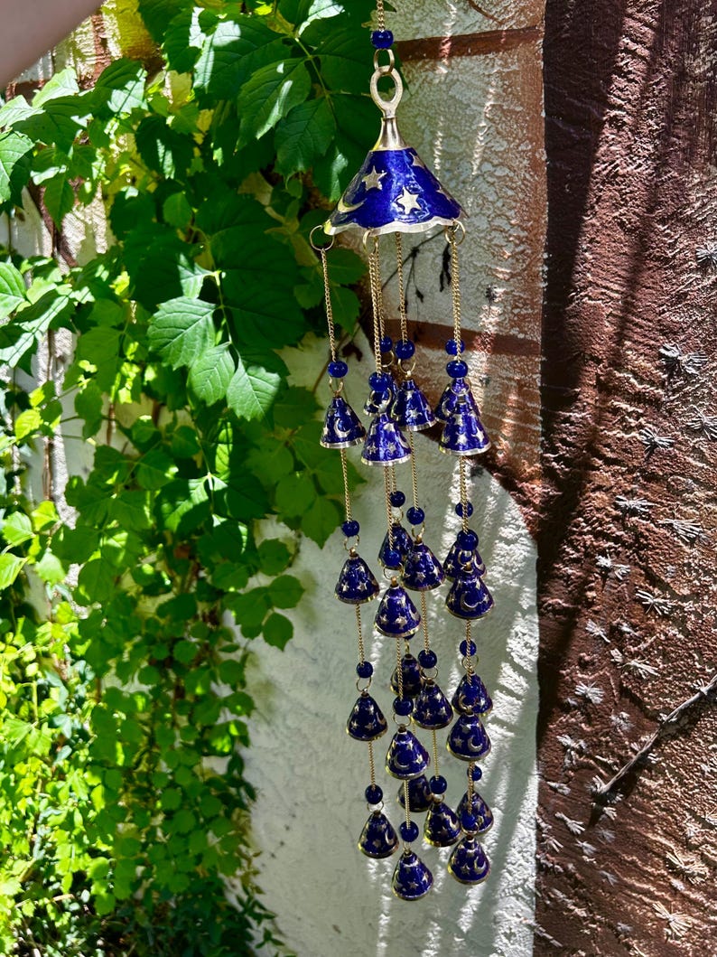 Celestial Wind Chimes: Moon & Star Bells, Boho Spiritual Decor - Etsy