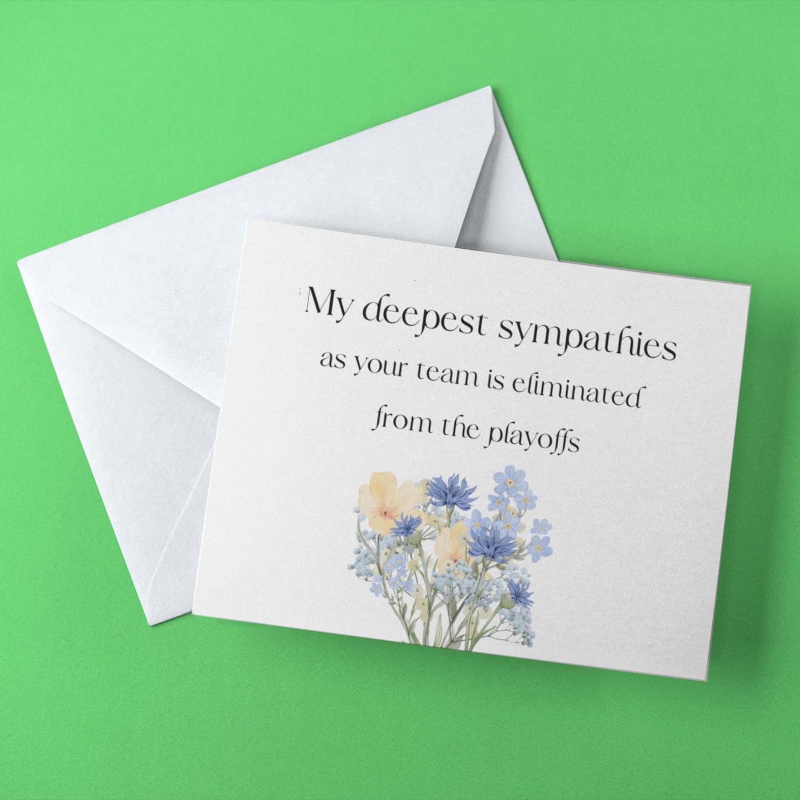 Team Elimination Sympathy Card - Funny Card for Playoffs - Etsy