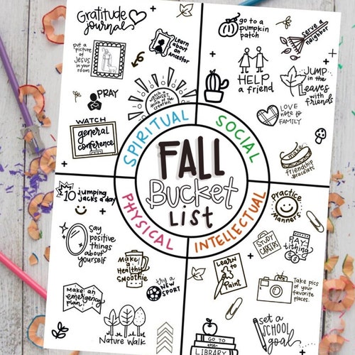 Fall Bucket List Children and Youth Development Goals LDS - Etsy