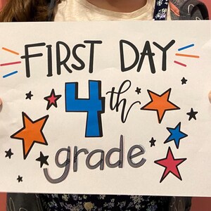 First Day of School Printable Signs | Bright Colors | Pre-k Through ...