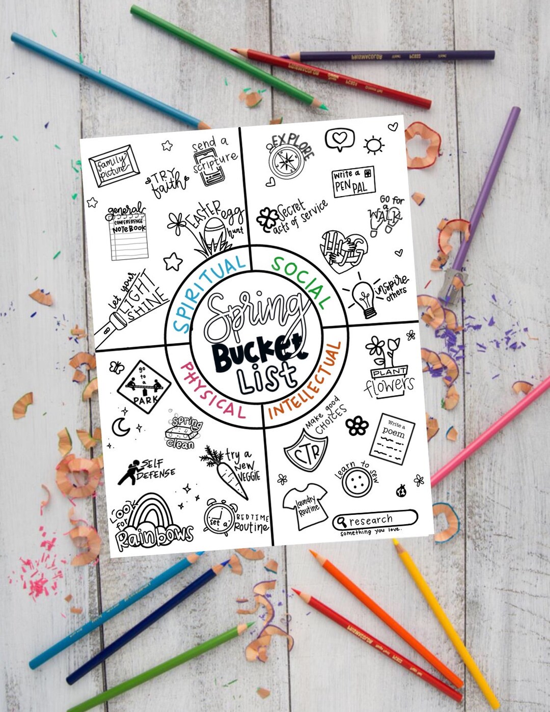 Spring Goals Bucket List Printable - Etsy