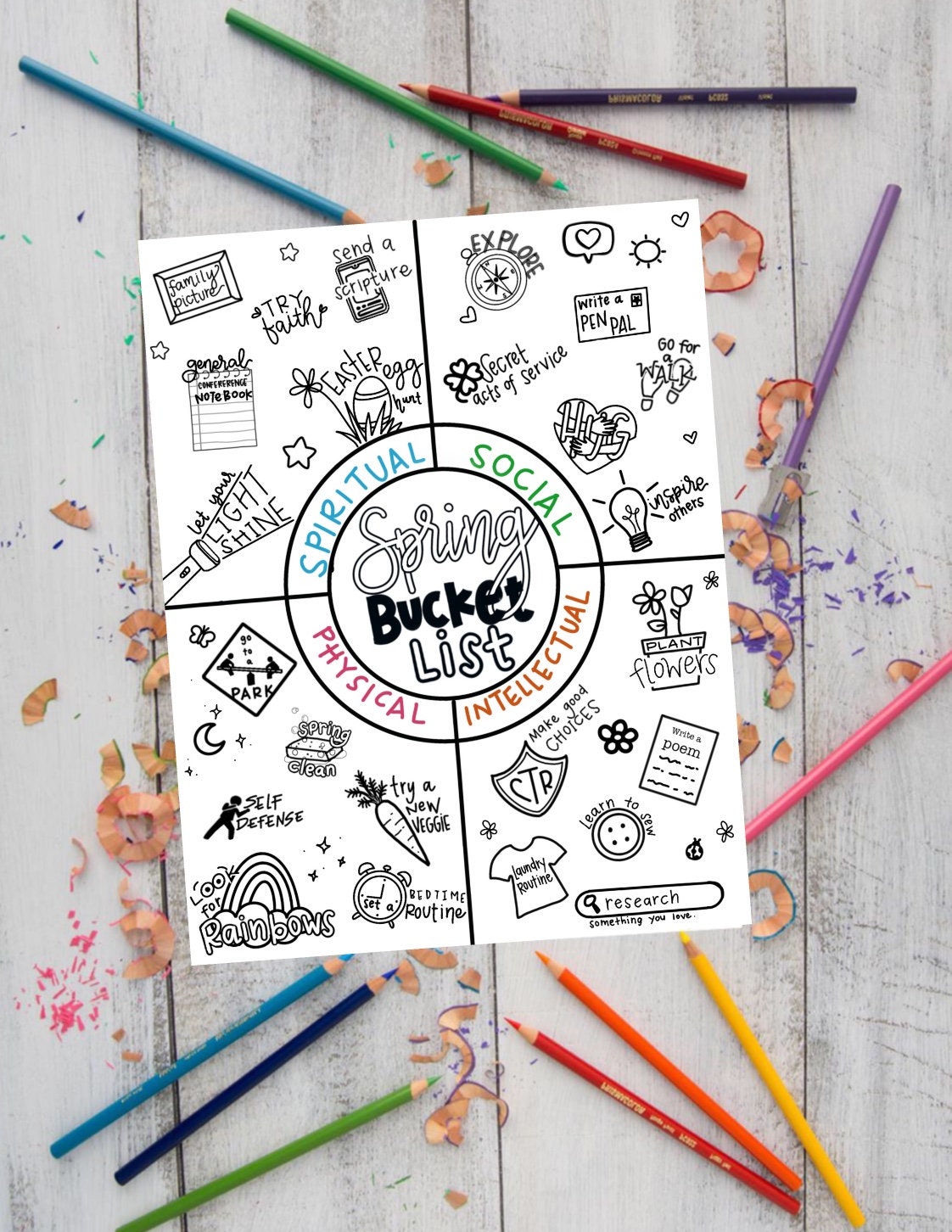 Spring Goals Bucket List Printable - Etsy