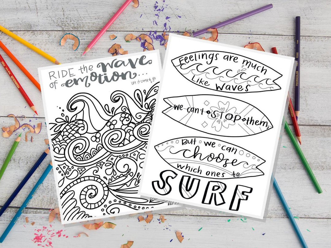 Wave of Emotions Coloring Page Bundle - Etsy