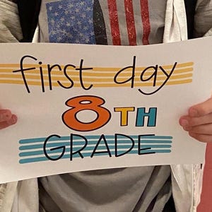 First Day of School Printable Signs | Bright Colors | Pre-k Through ...