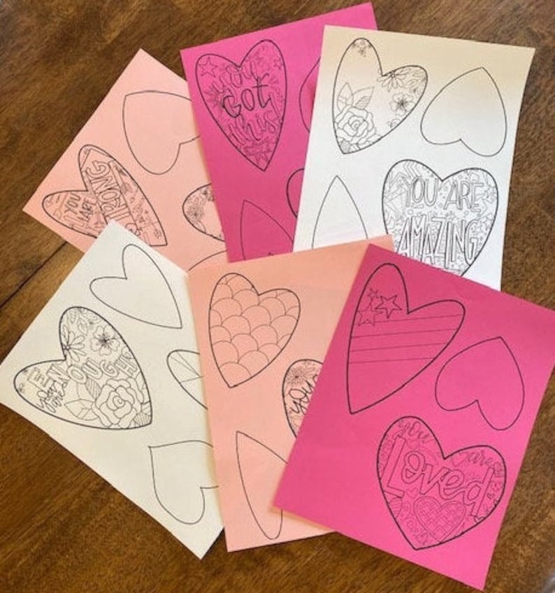 Heart Attack- Printable Hearts Kit- Positive Affirmations - Etsy