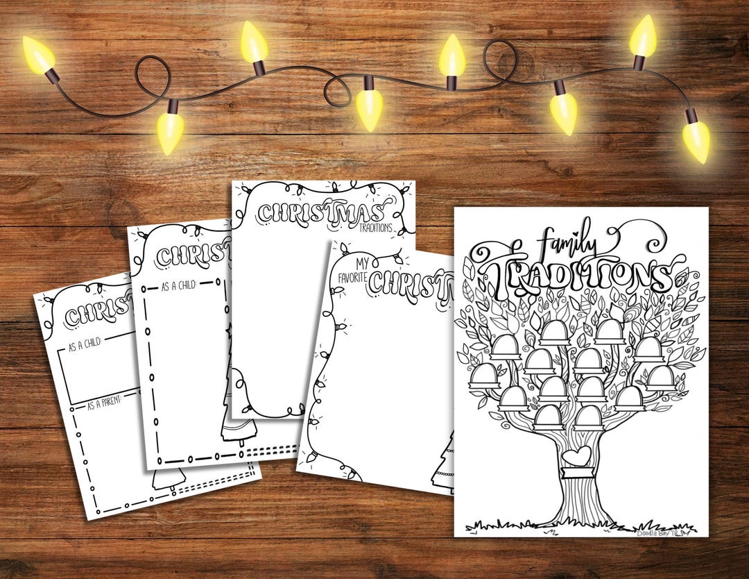 Family Traditions Coloring Pages, Favorite Christmas Traditions, Family ...