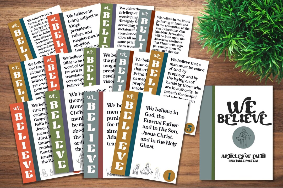 Articles of Faith Printable Posters for Teens - Etsy