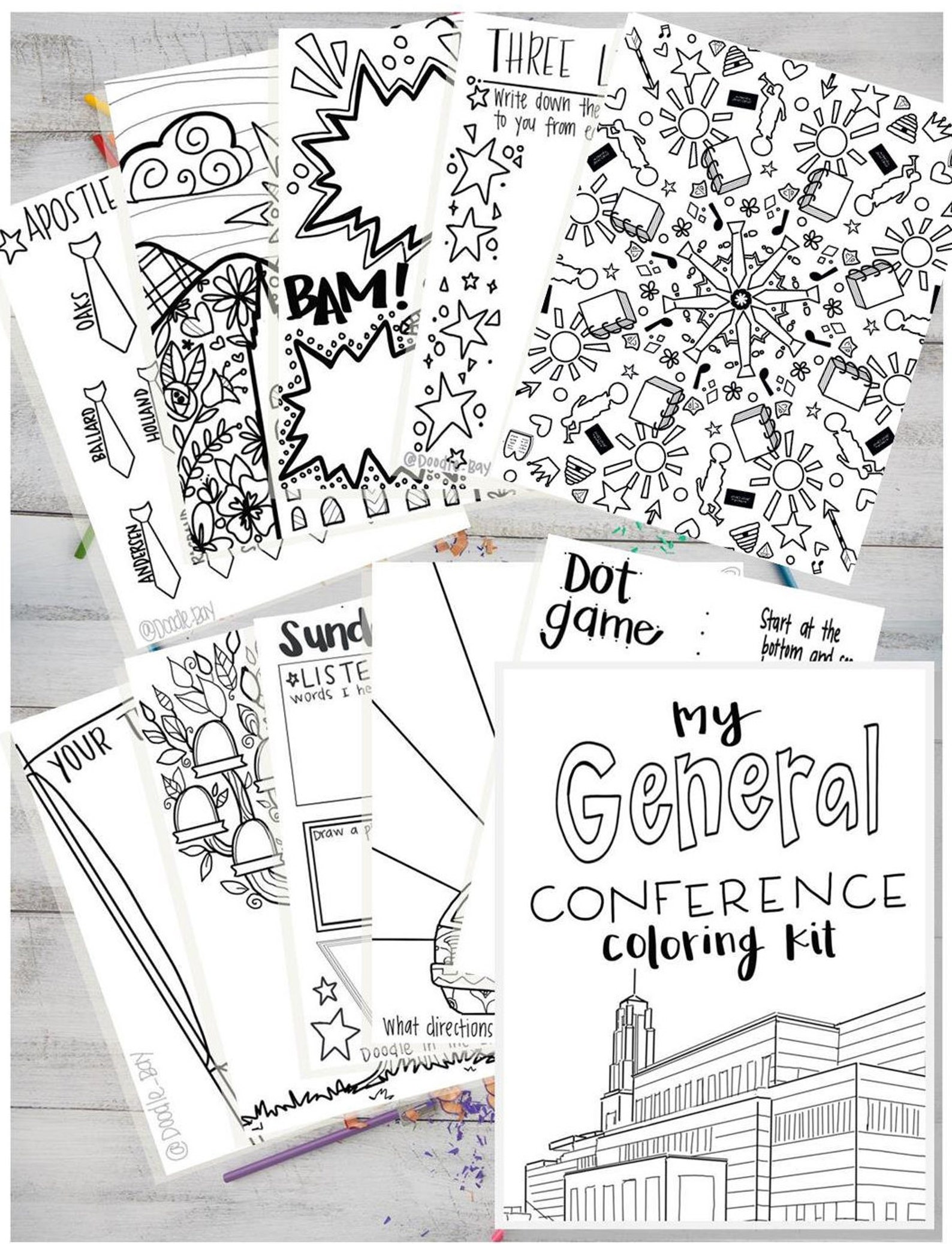 General Conference Coloring Kit General Conference Packet | Etsy