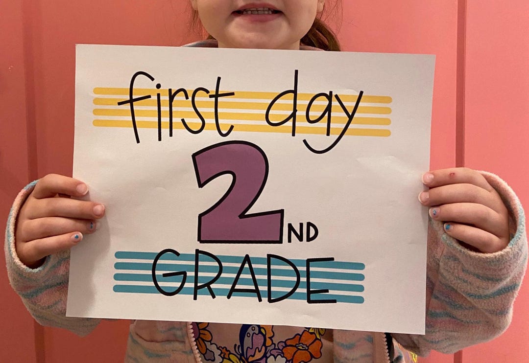 First Day of School Printable Signs | Bright Colors | Pre-k Through ...