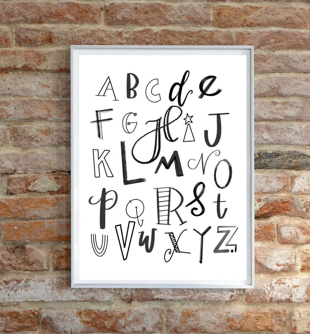 Doodle Alphabet Poster - Etsy