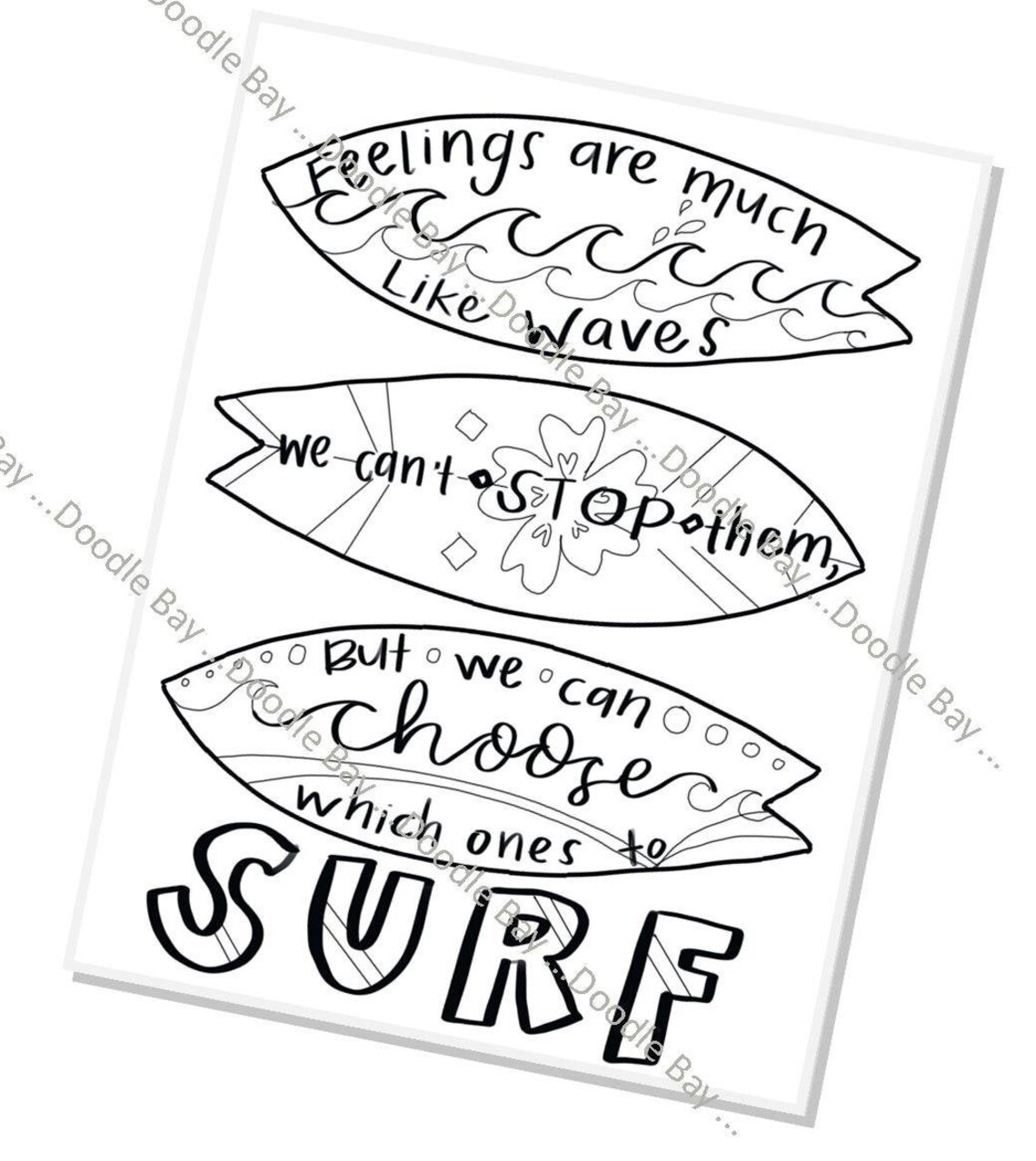 Wave of Emotions Coloring Page Bundle - Etsy