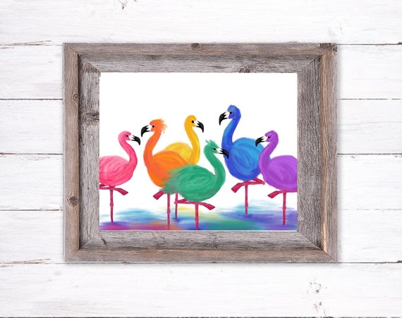 Rainbow Flamingo Printable Download | Etsy