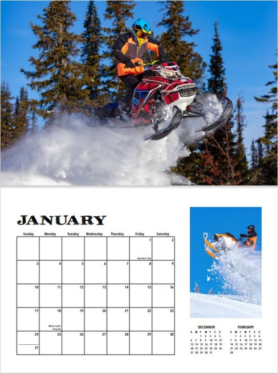 Calendars & Planners Paper & Party Supplies Paper 2021 SNOWMOBILE ...