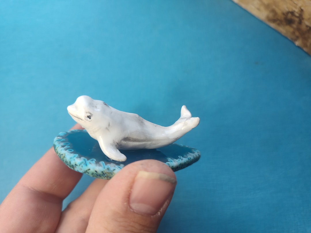 Beluga Whale Sculpture, Clay Beluga Whale, Beluga Whale Figurine, Tiny Beluga, Whale Sculpture ...
