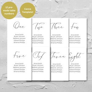 Seating Chart Template, Table Number Template, Canva Template, Instant ...