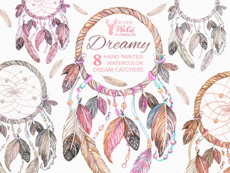 Dreamcatcher Watercolor Clipart Dream Catcher Native American | Etsy
