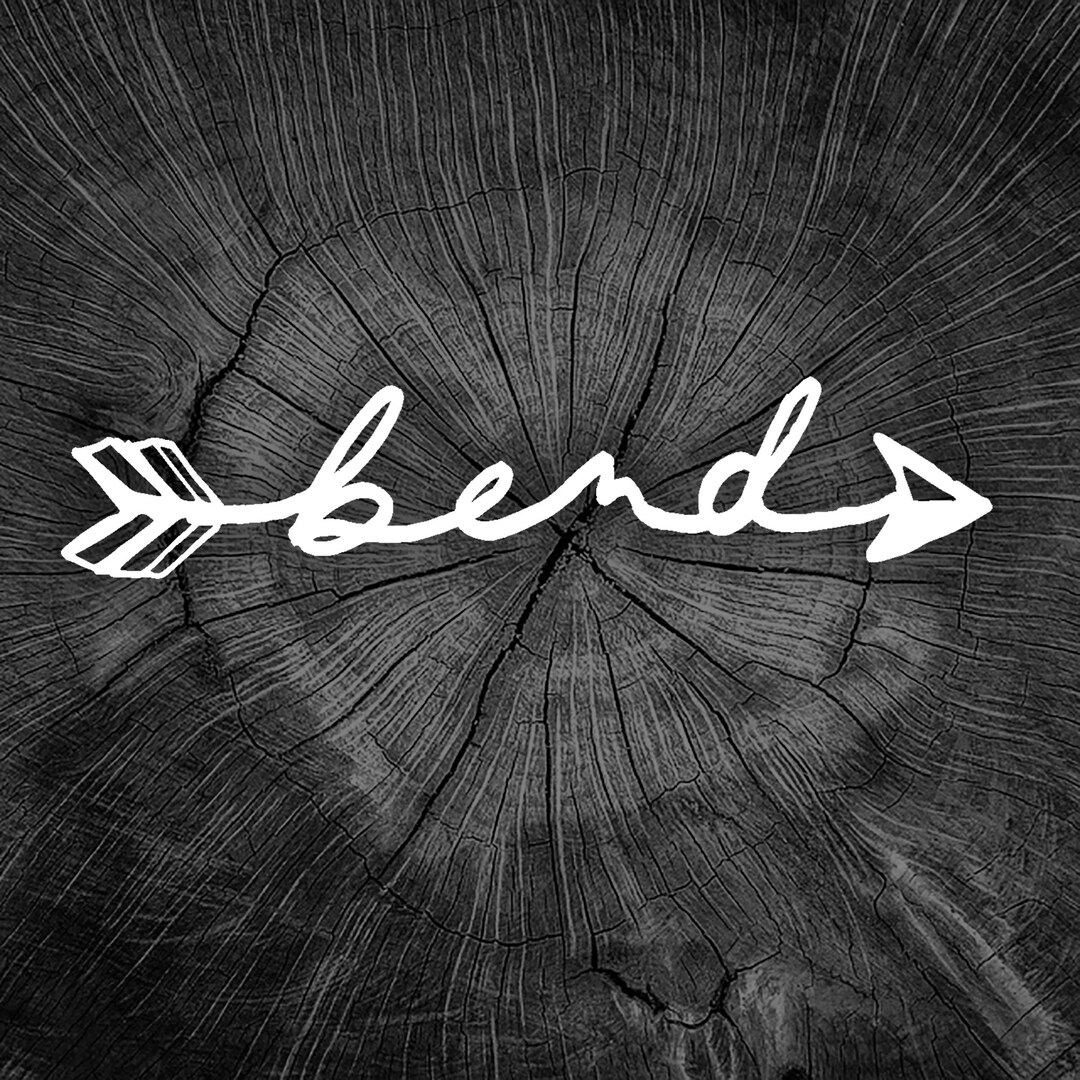 Bend Arrow - Oregon - White Vinyl Decal, High Quality - Car, Laptop ...