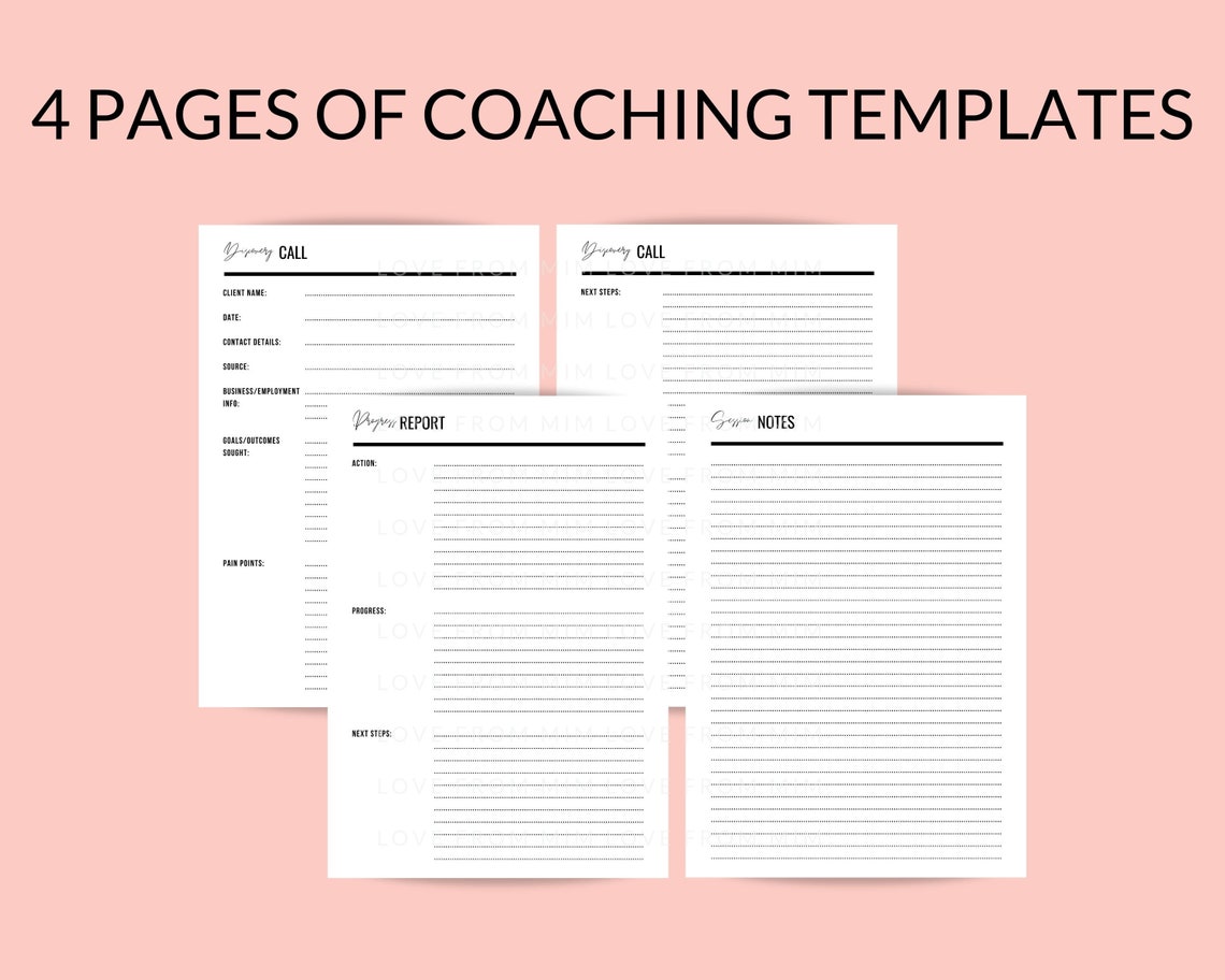 COACHING TEMPLATE Printable Coaching Discover Call Template - Etsy