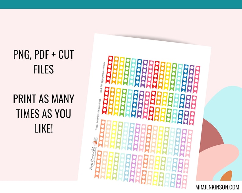 CHECKLIST Printable Planner Stickers Cut Files Printable - Etsy