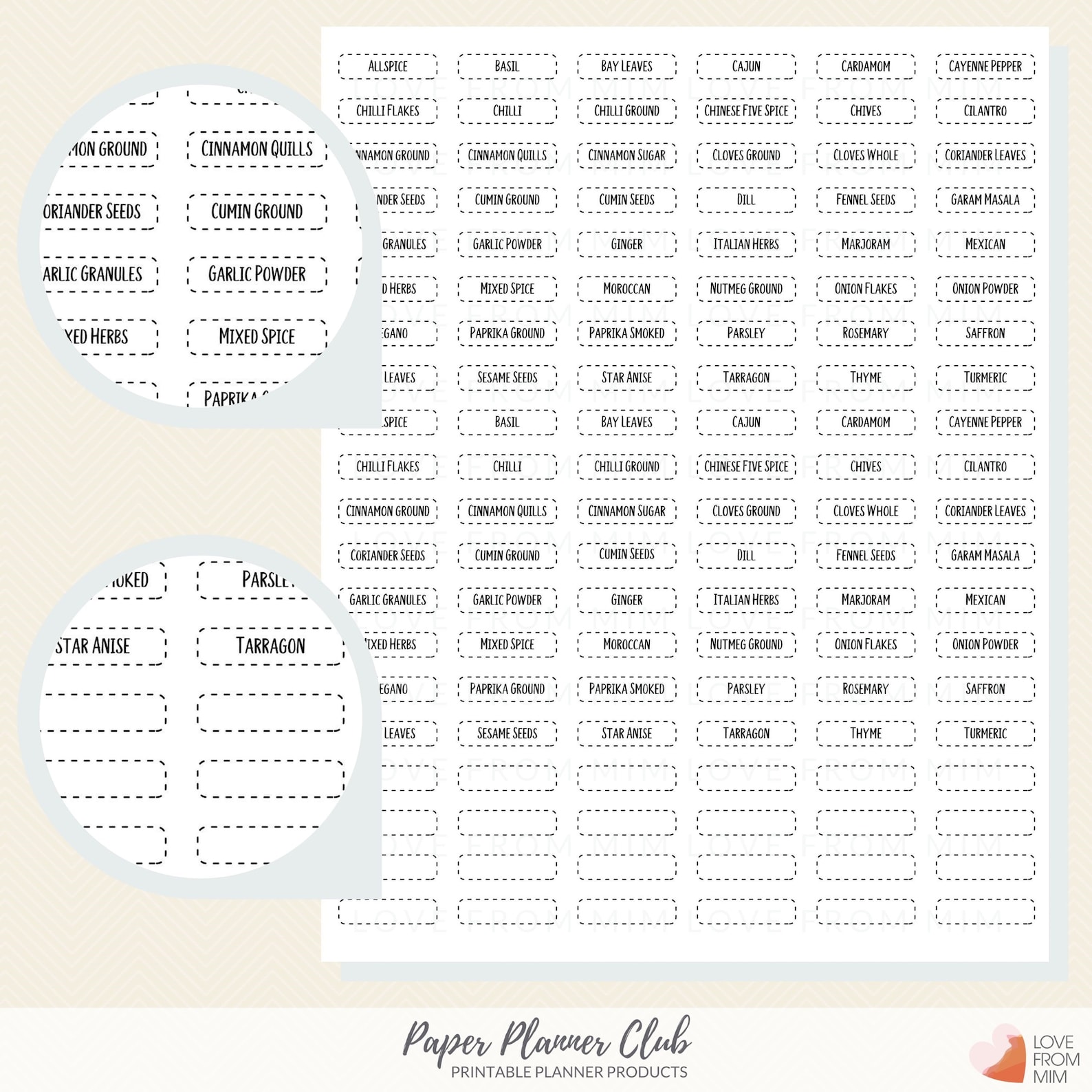 Printable SPICE JAR LABELS | Print at Home | Silhouette + Cricut ...