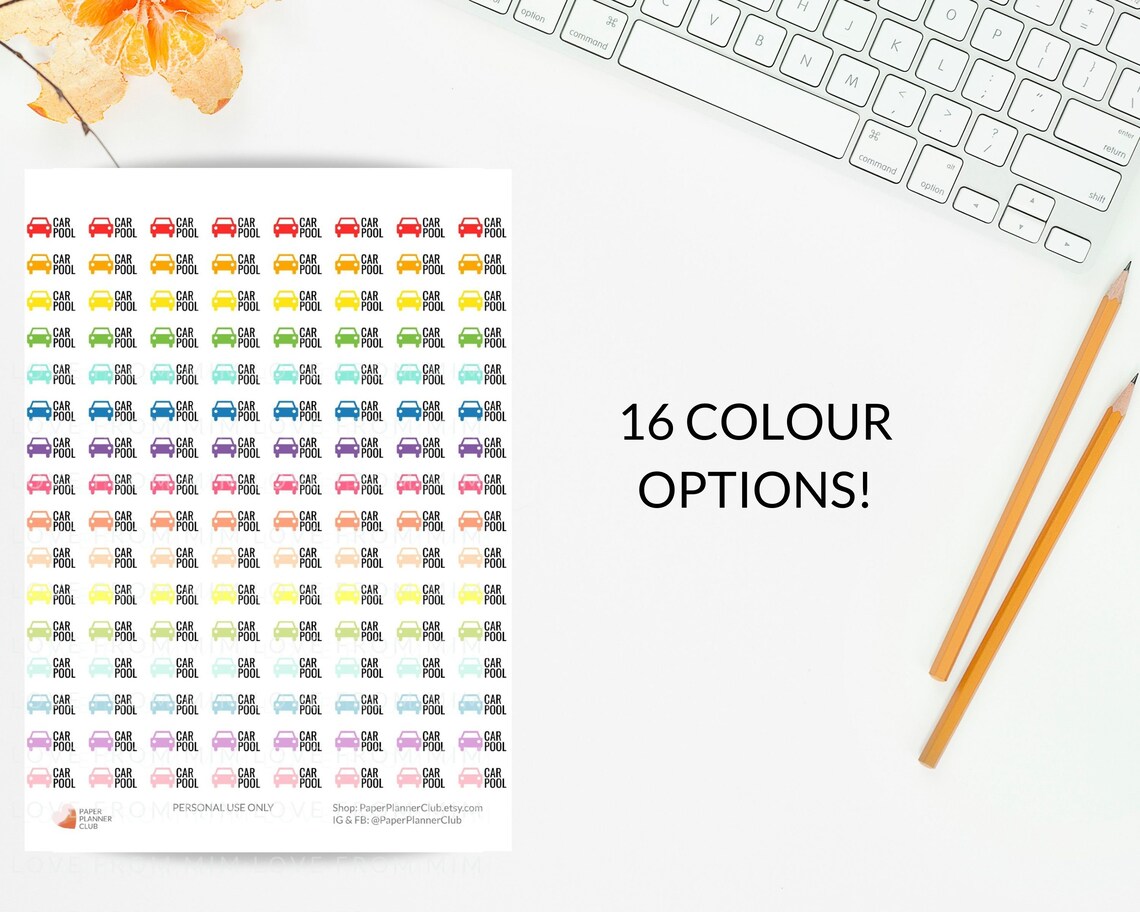 Printable CAR POOL Sticker Car Pooling Printable Stickers - Etsy