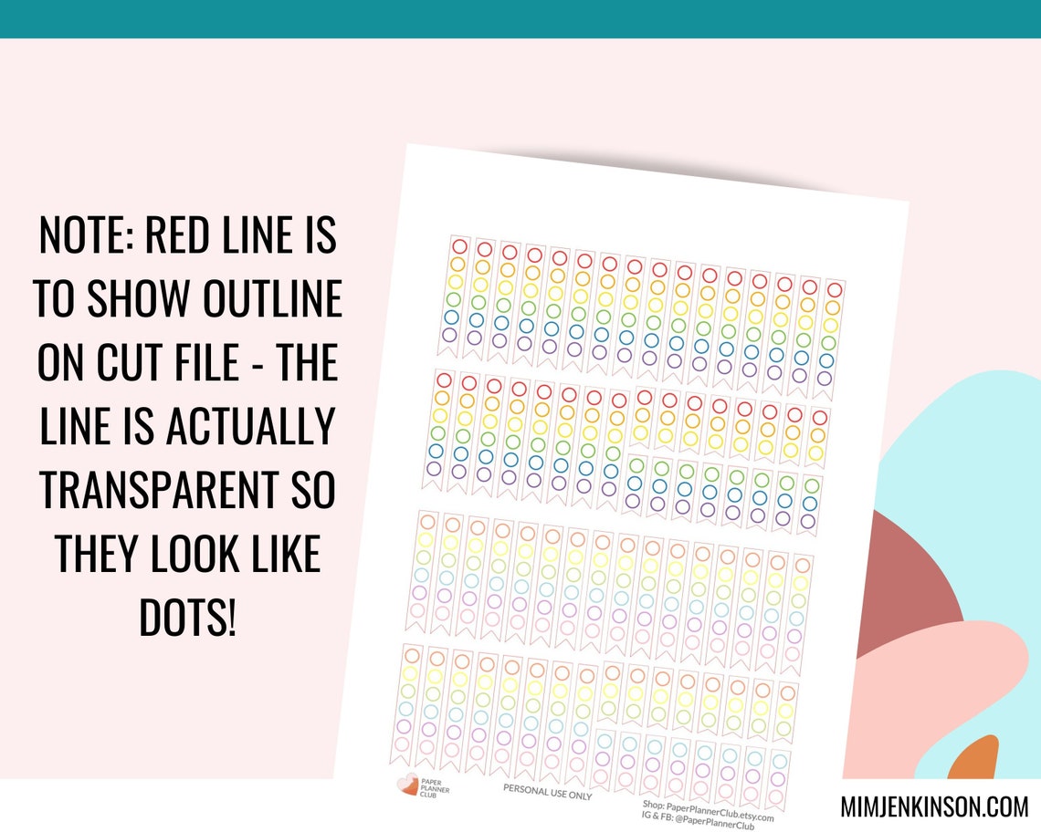 RAINBOW CHECKLIST Printable Planner Stickers Cut Files - Etsy
