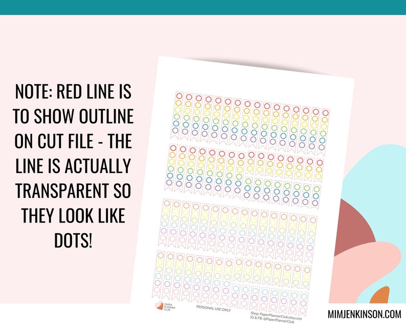 RAINBOW CHECKLIST Printable Planner Stickers Cut Files - Etsy