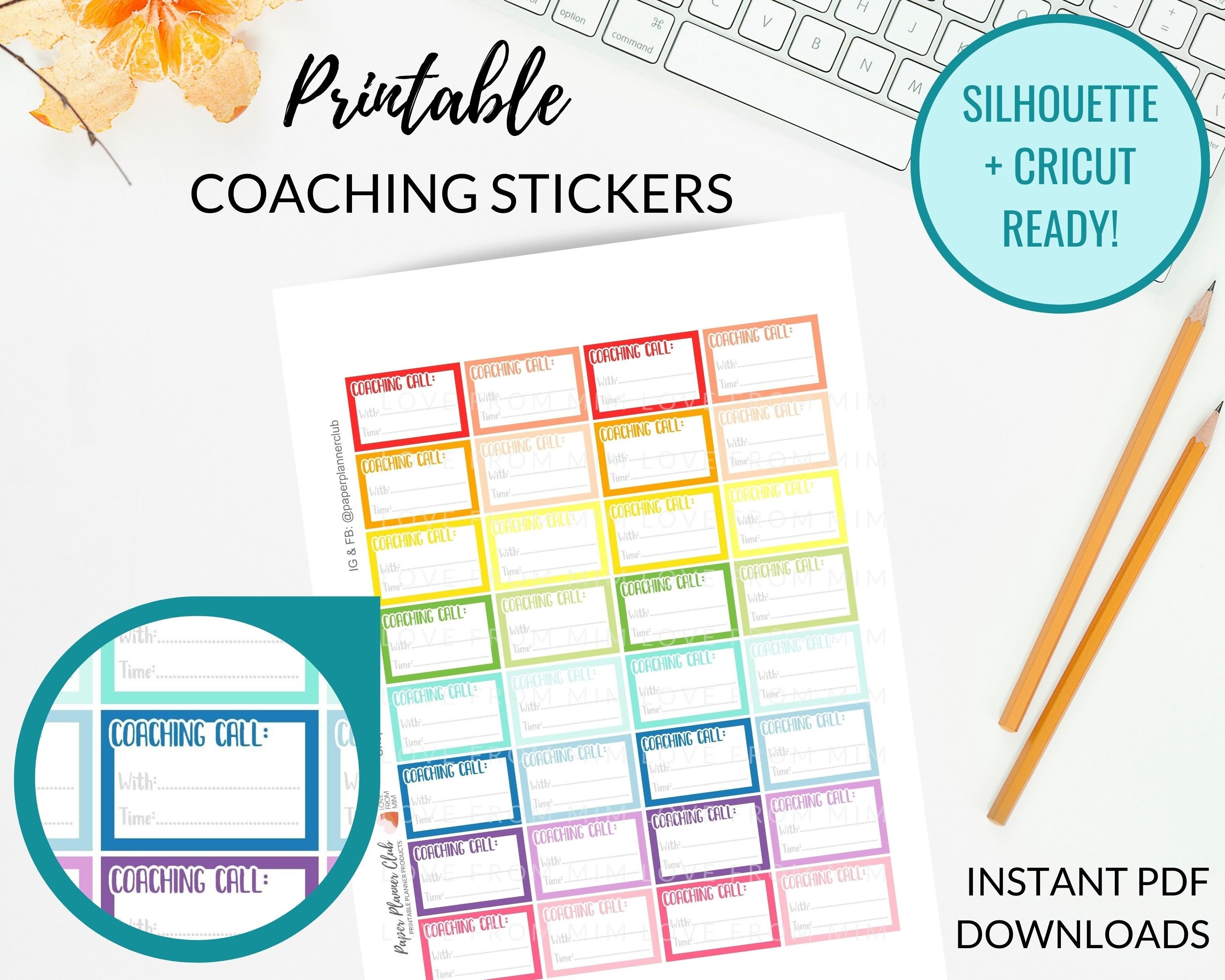 COACHING CALL Stickers Cut Files Coaching Planner Stickers - Etsy