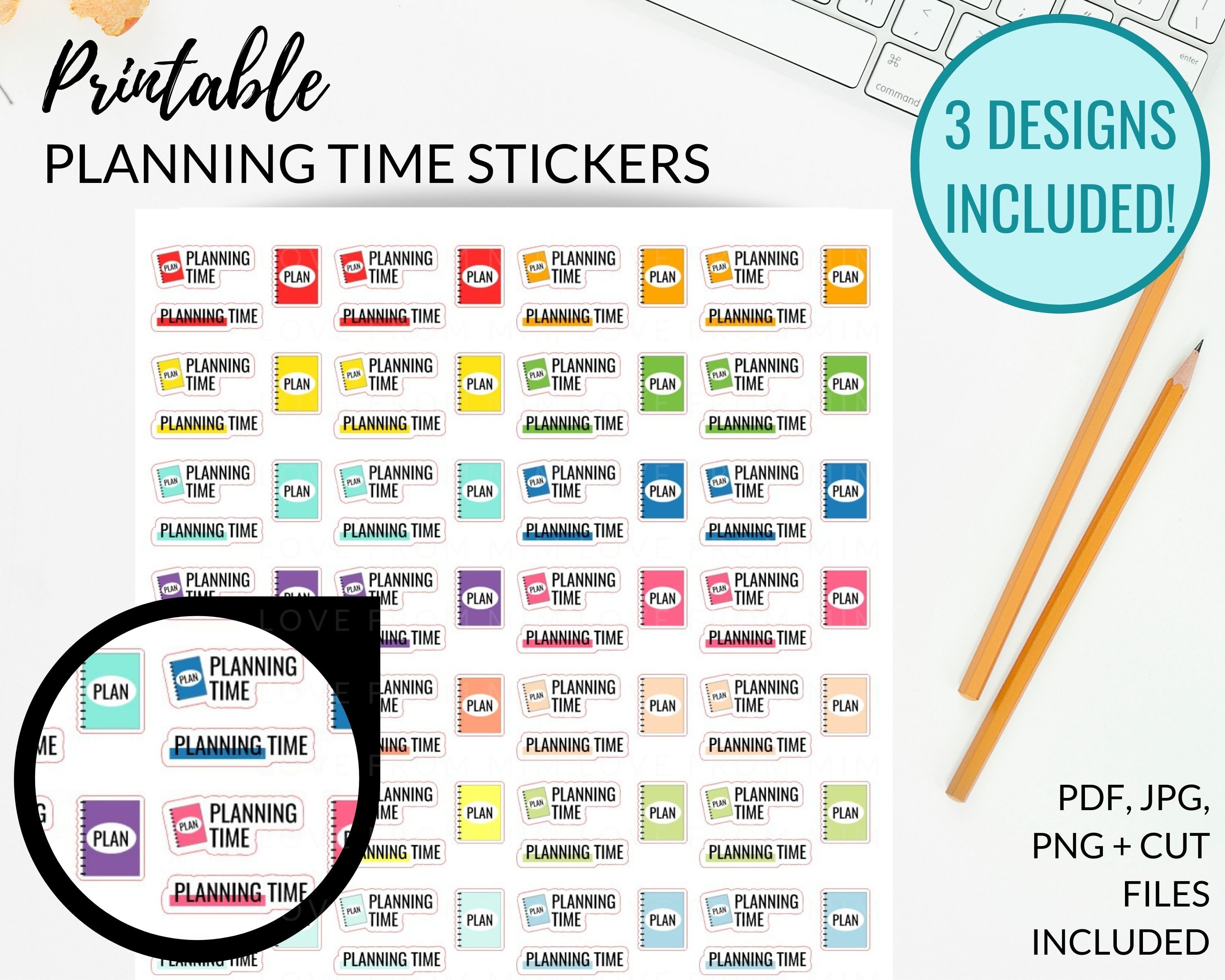 Printable PLANNING TIME STICKER for Planners Plan Time | Etsy