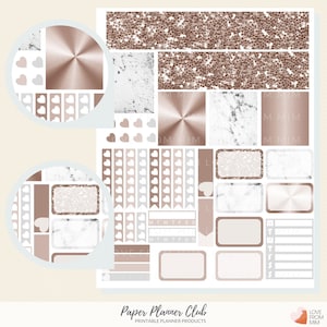 PRINTABLE ROSE Gold Planner Stickers, Weekly Planner Kit Erin Condren ...