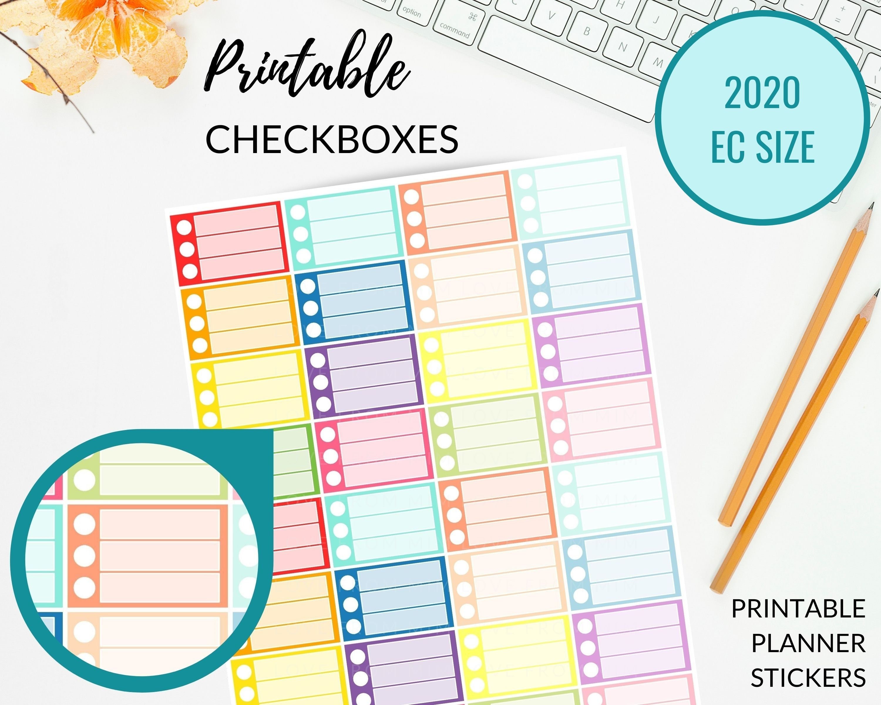 CHECK BOX Printable Planner Stickers Cut Files Printable | Etsy