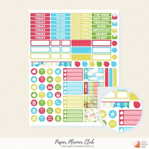 PRINTABLE RAINBOW Planner Stickers, Weekly Planner Kit Erin Condren ...