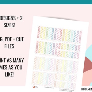 RAINBOW CHECKLIST Printable Planner Stickers + Cut Files | Printable ...