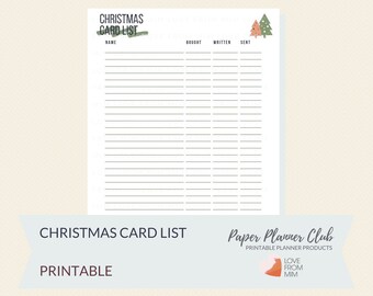 Christmas Card List | Etsy