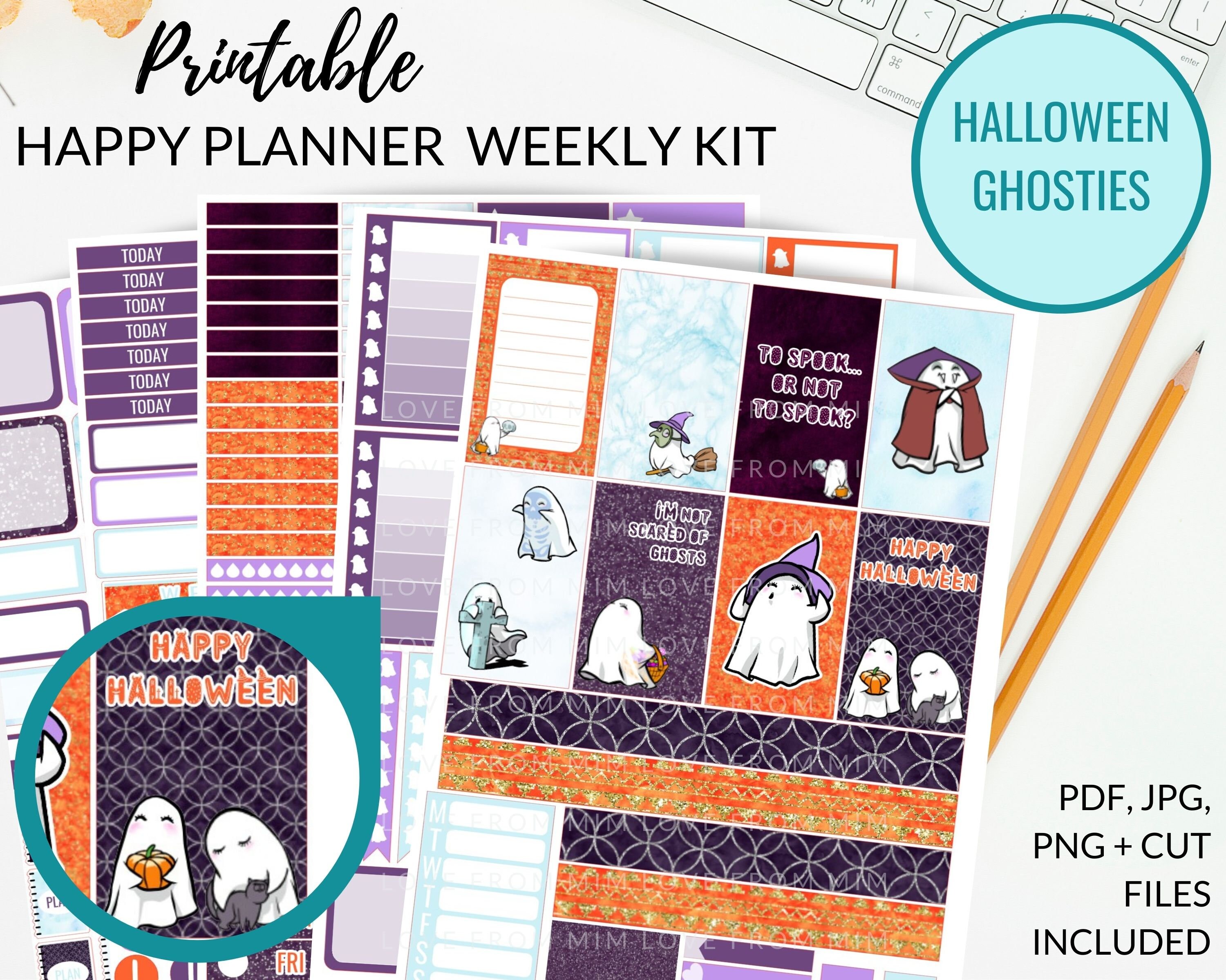 Calendars & Planners Paper October Weekly HP Layout Scary Halloween ...