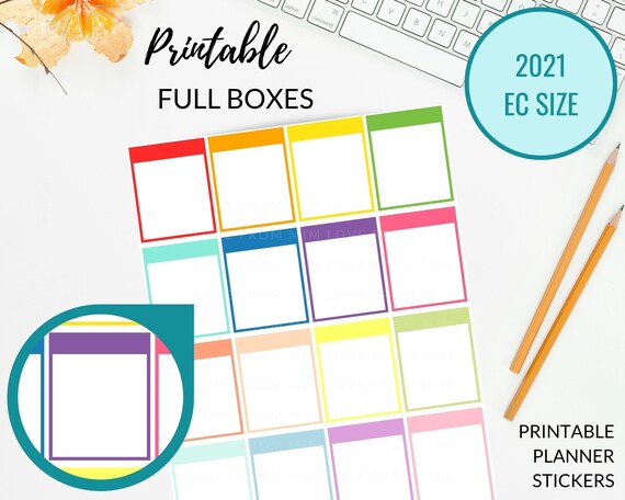 FULL BOX Printable Planner Stickers Cut Files Printable | Etsy