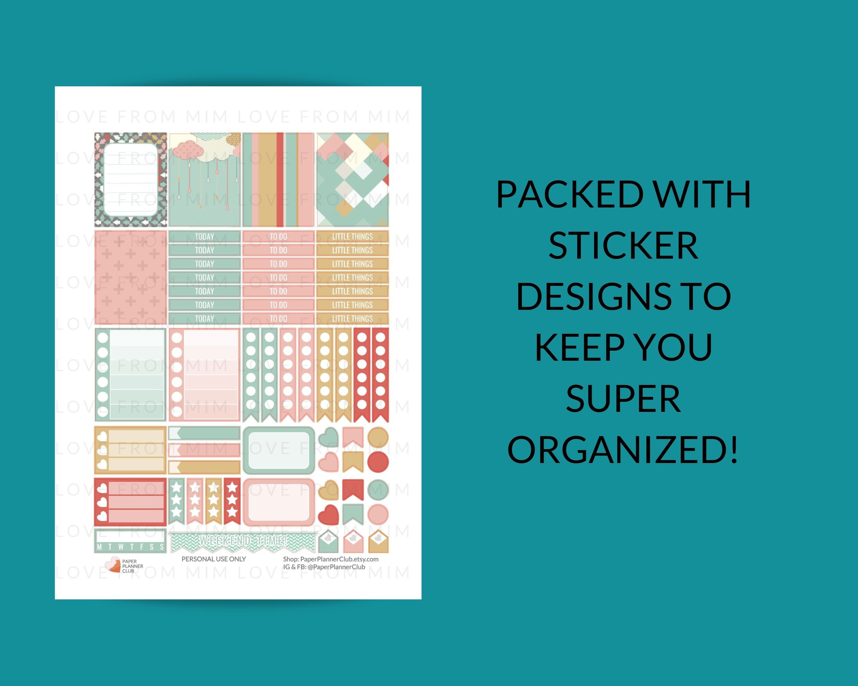PRINTABLE RAINDROPS Planner Stickers Weekly Planner Kit Erin | Etsy