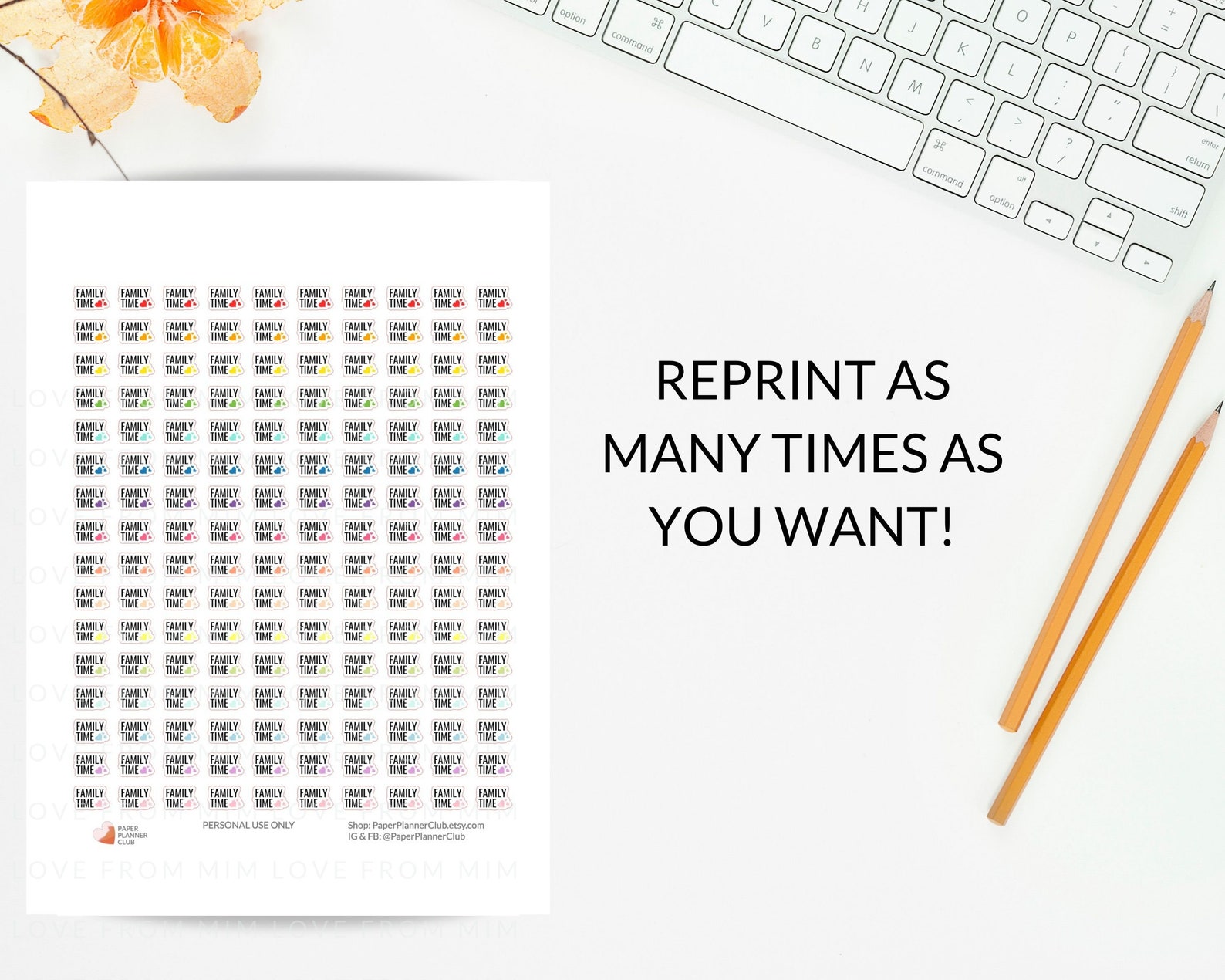 Printable FAMILY TIME Sticker Family Time Planner Sticker Family Time ...